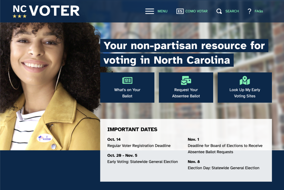 Learn the latest about voting and elections — visit ncvoter.org ...